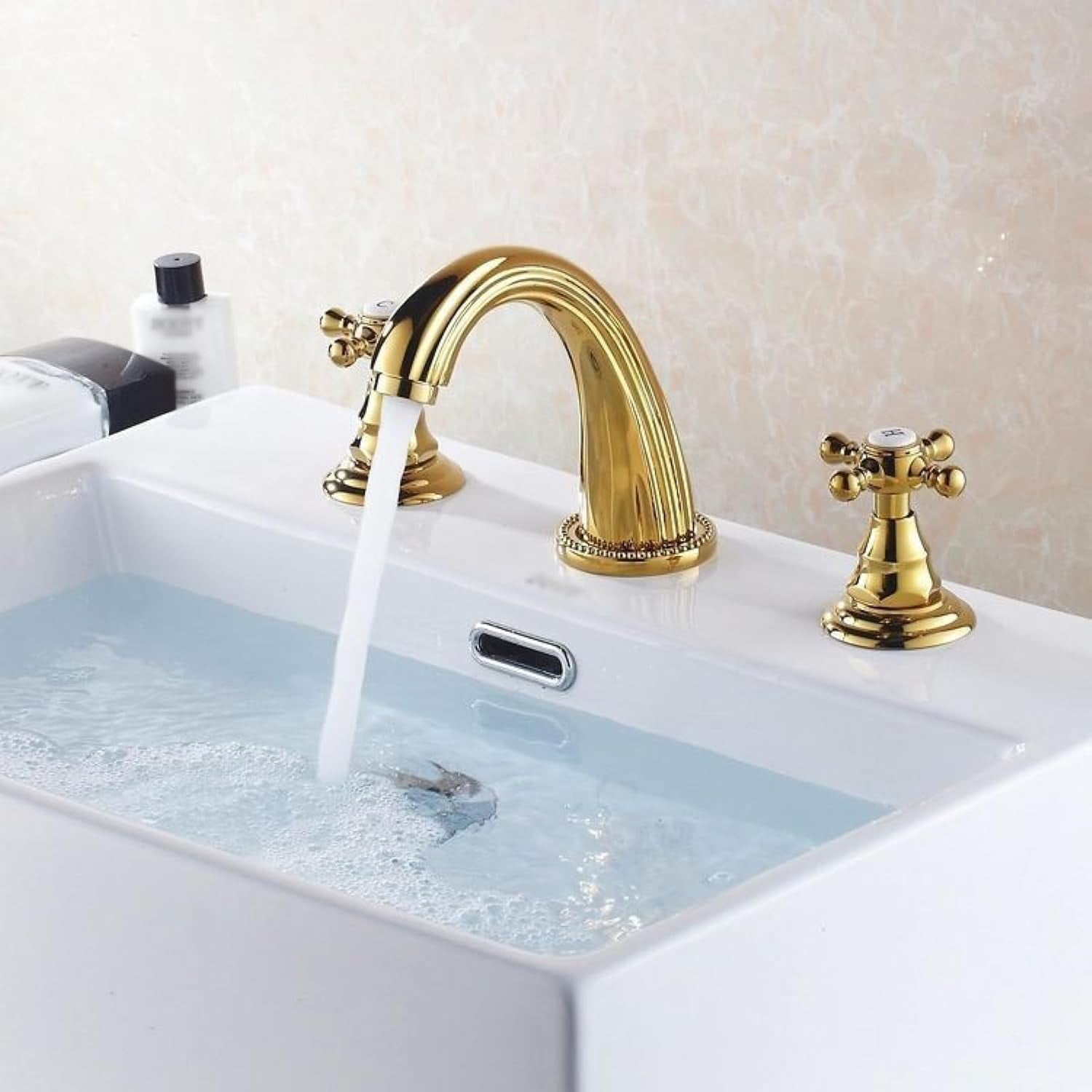 Bathroom Faucets for Sink 3 Hole Gold,Faucet Bathroom Sink Brass ...
