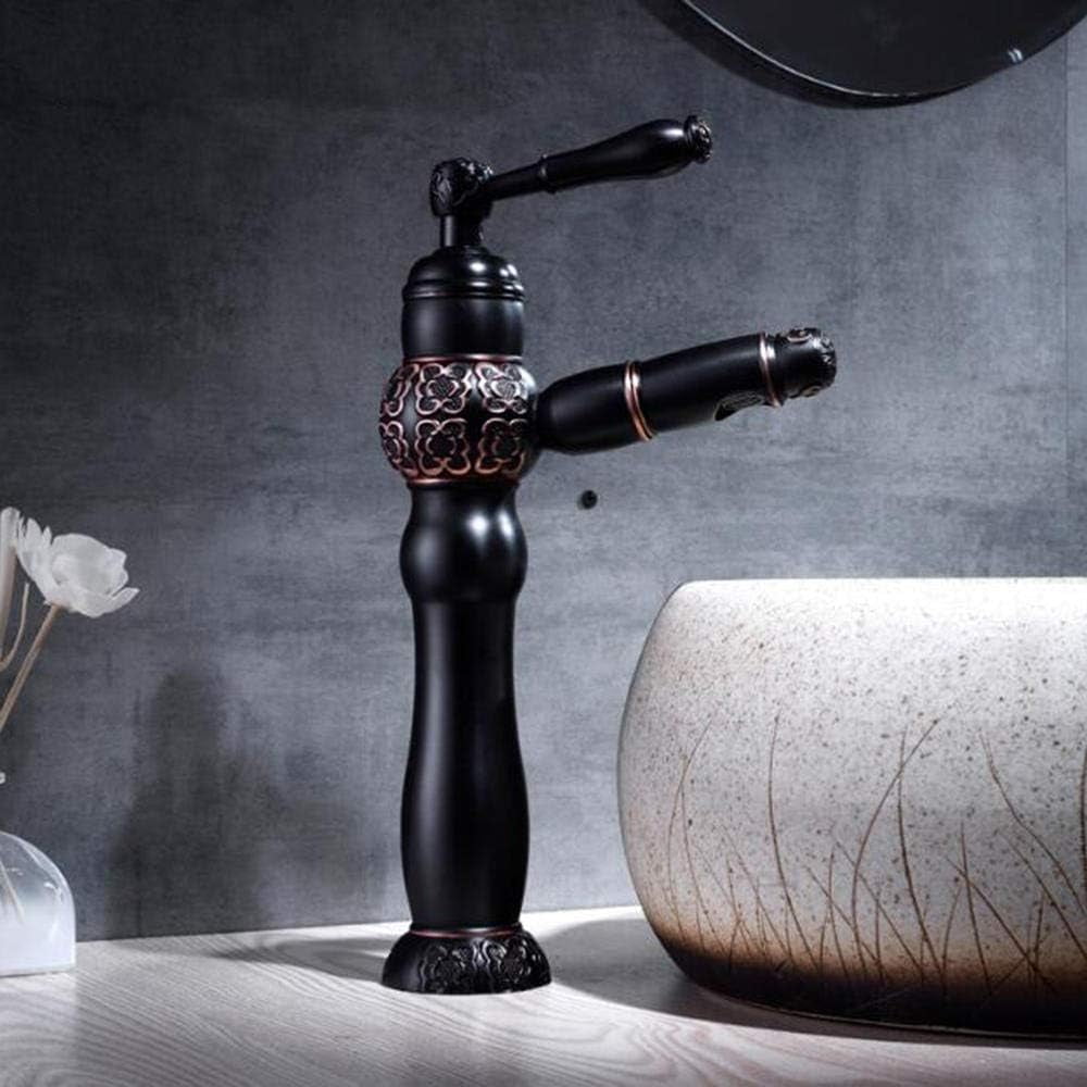 Bathroom Faucets for Sink with Pull Out Sprayer Brass, European Style, Black Bronze, Antique ...