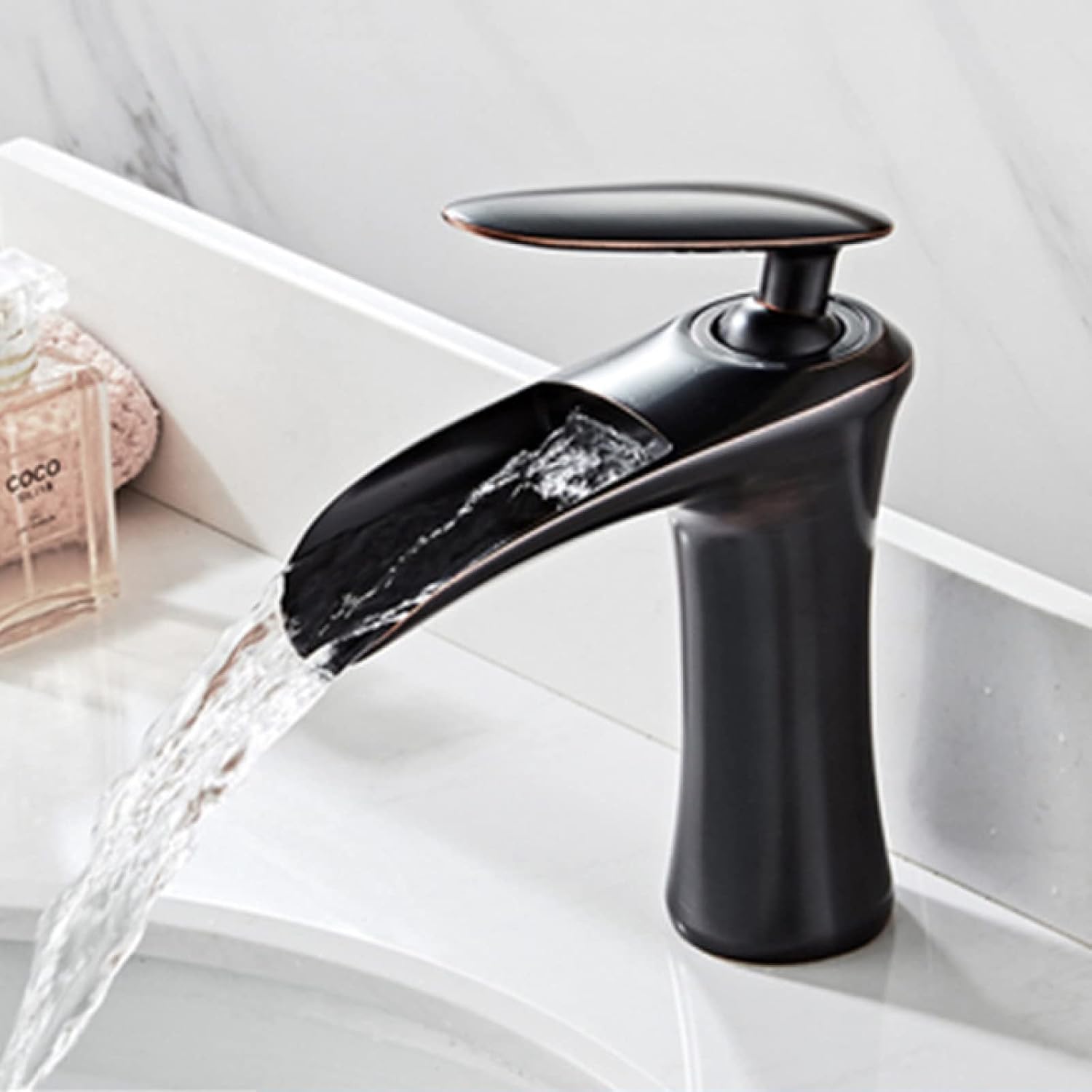 Bathroom Faucets Waterfall Black Antique, Single Handle Basin Mixer Tap ...