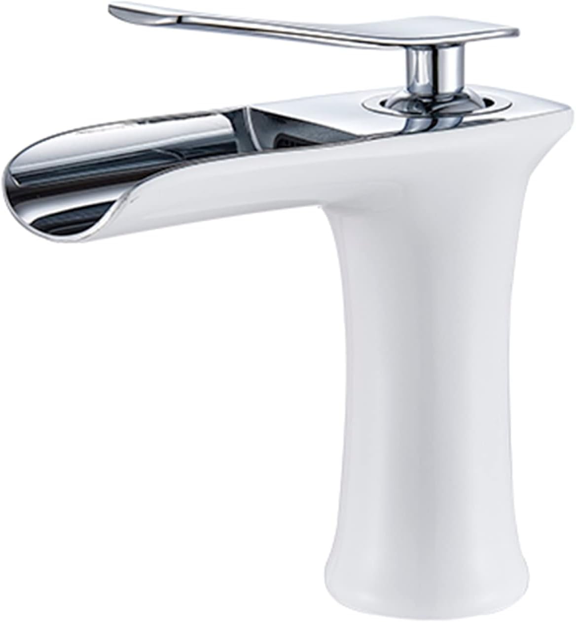 Bathroom Faucets Waterfall, Solid Brass Single Handle Hot and Cold ...