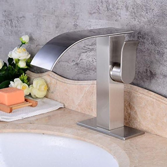 Bathroom Fixtures Basin Faucet Basin Faucet Retro Brushed Hot and Cold ...