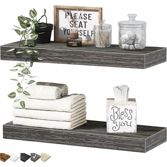 Bathroom Floating Shelves for Wall - 15.7" Wall Mounted Shelf Over ...