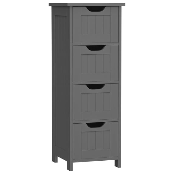 Bathroom Floor Cabinet with 4 Drawers Wooden Freestanding Side Storage ...