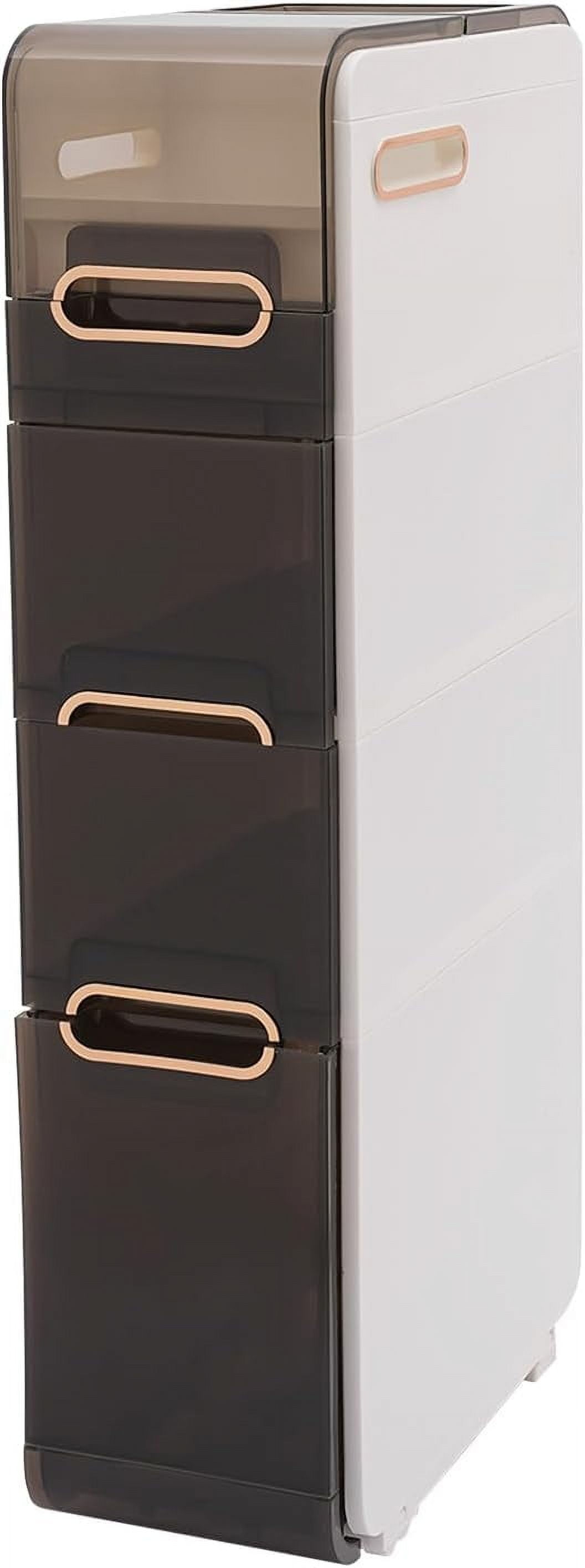 Bathroom Floor Cabinet， with Clear Drawers Narrow Slim Tower Waterproof ...