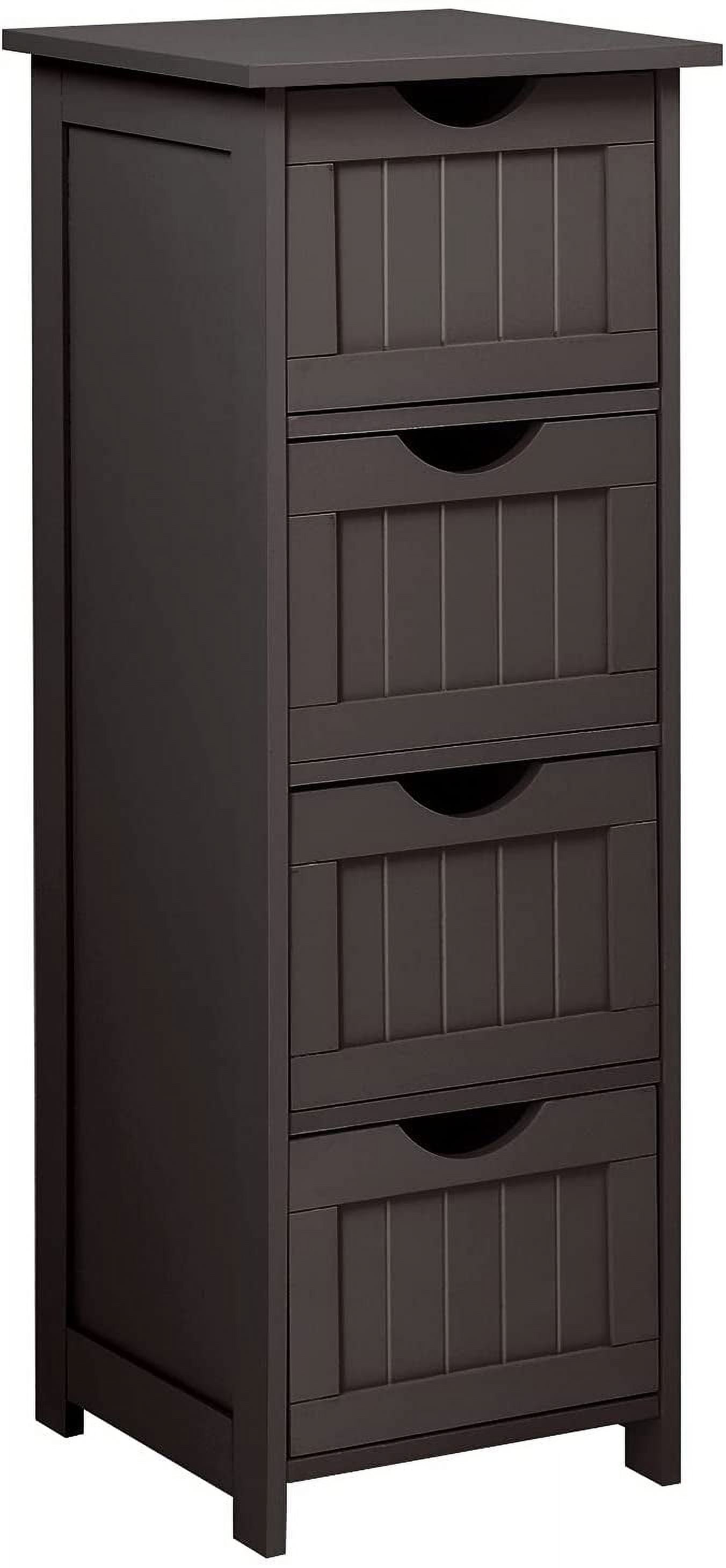 Bathroom Floor Cabinet,Espresso Storage Cabinet with 4 Drawers,Skinny ...