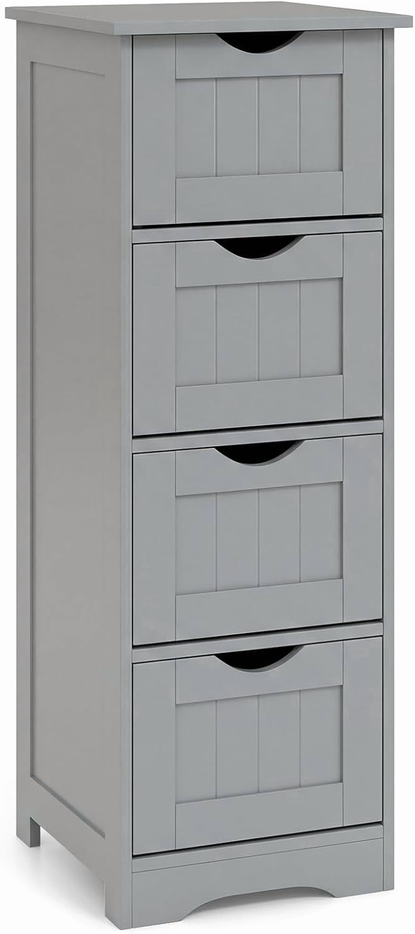 Bathroom Floor Cabinet, Freestanding Narrow Side Storage Organizer with ...
