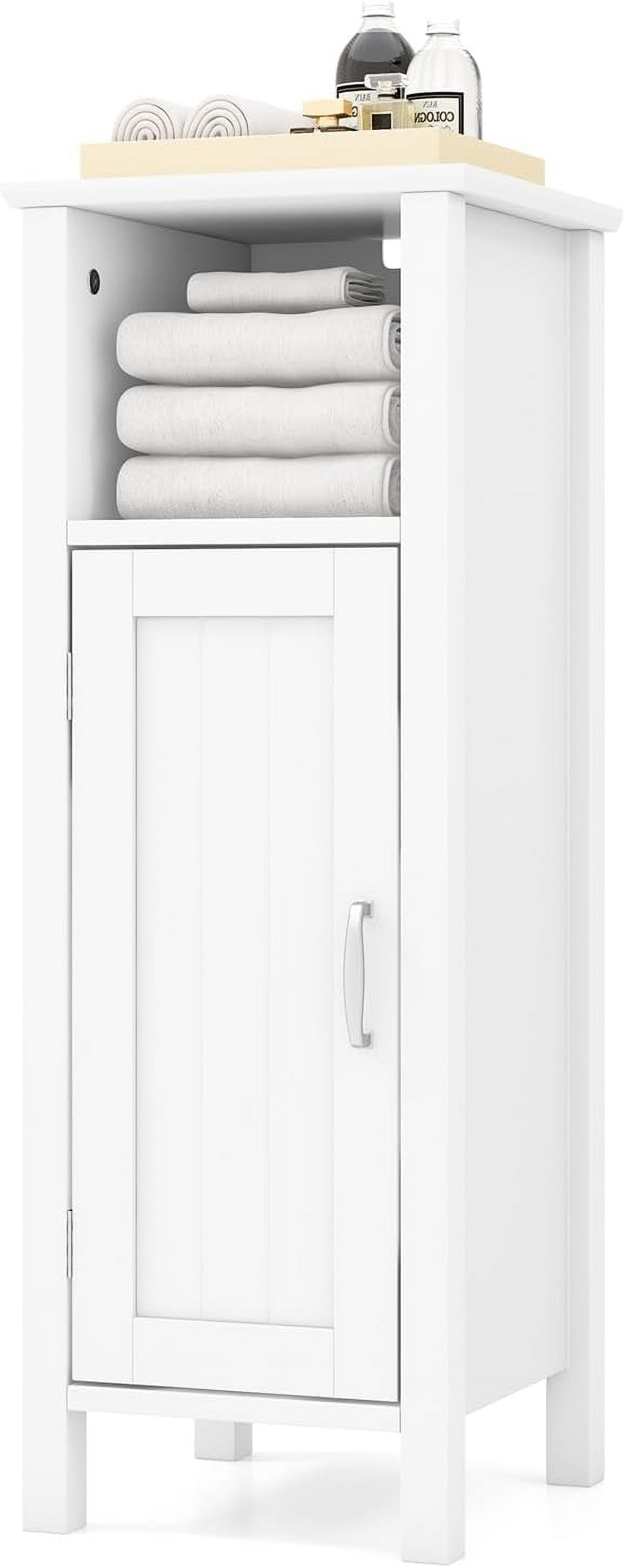 Bathroom Floor Cabinet, Freestanding Narrow Storage Cabinet Console ...