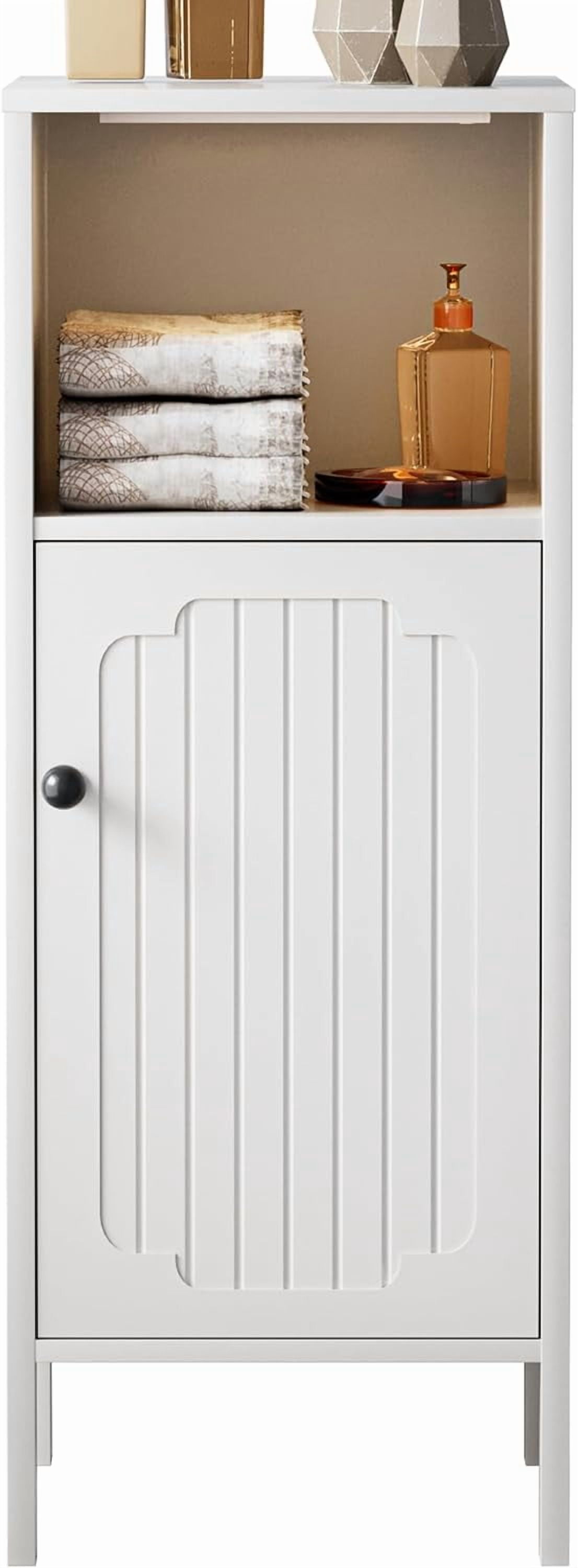 Bathroom Floor Cabinet with Lights, Small Wooden Storage Cabinet with ...