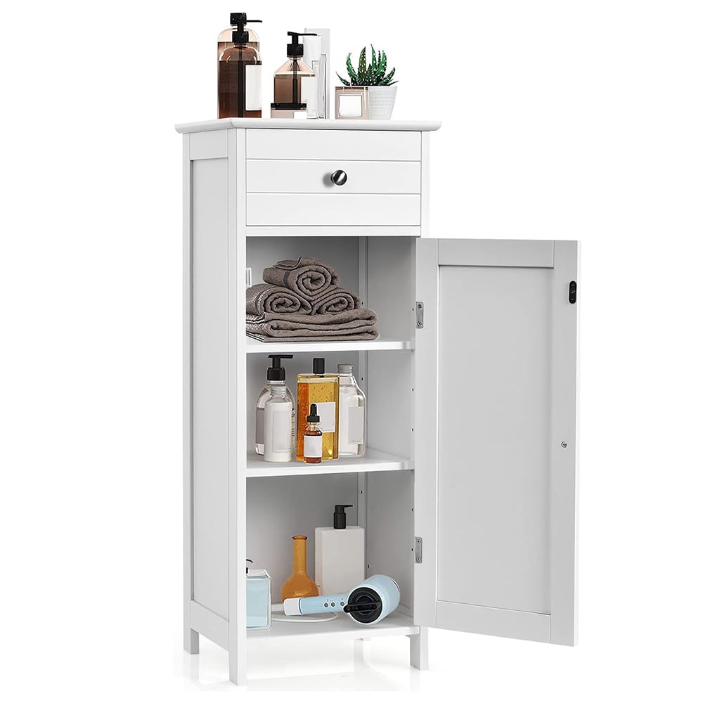 Bathroom Floor Cabinet, Single Door Floor Storage Cabinet, Bathroom ...