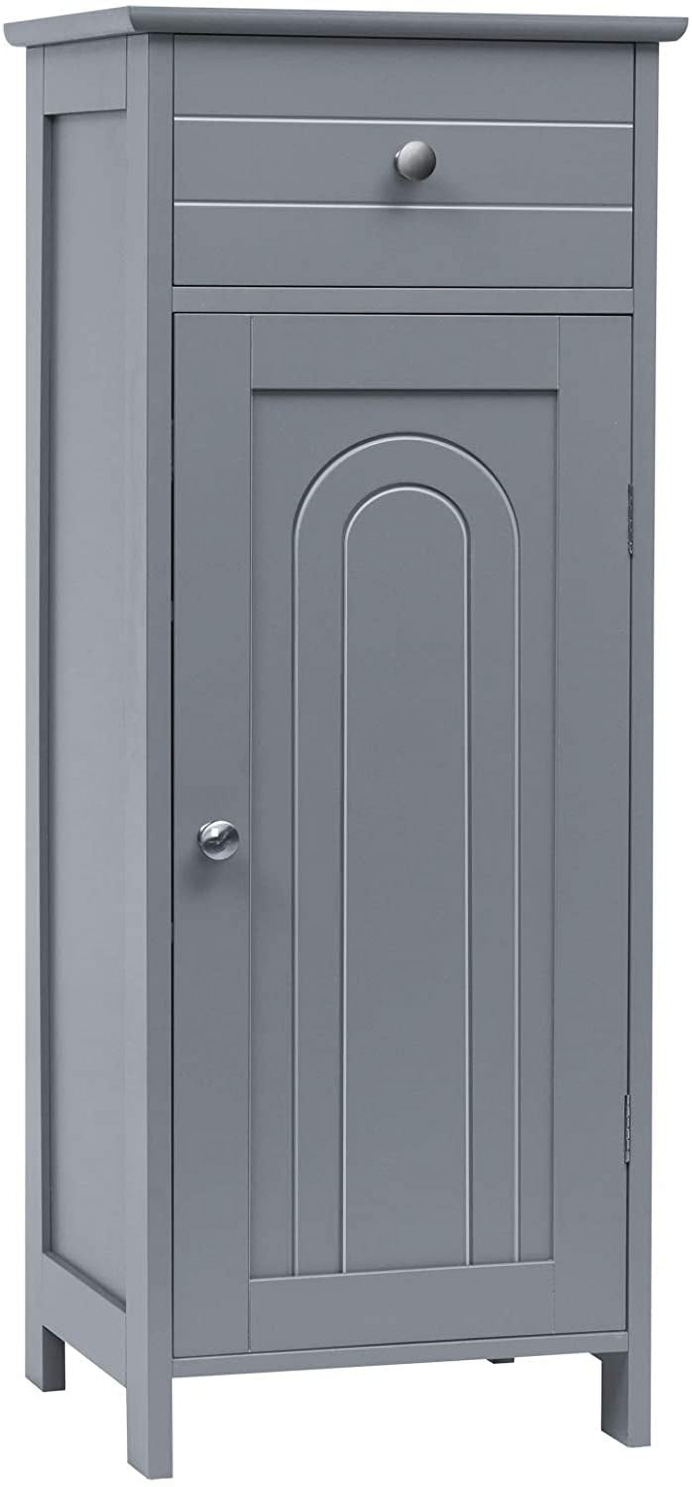 Bathroom Floor Cabinet, Wooden Side Storage Cabinet, Freestanding ...