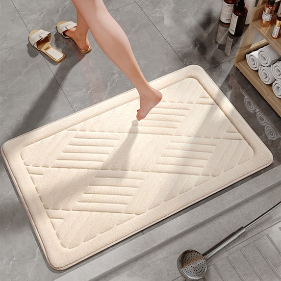 Bathroom Floor Mat 16x24 Inch, Super Absorbent Non-Slip Bath Mat ...