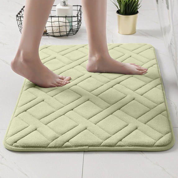 Bathroom Floor Mat, Absorbent Bath Mat for Home Use Featuring Machine ...