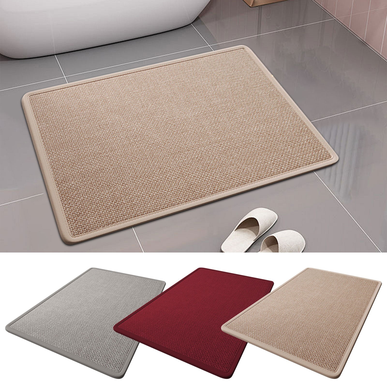 Bathroom Floor Mat, Absorbent Non Slip Toilet Door Mat, Machine ...