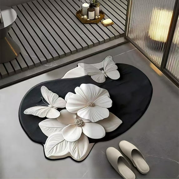 Bathroom Floor Mat, Diatomaceous Earth Bath Mat Super Absorbent Quick ...