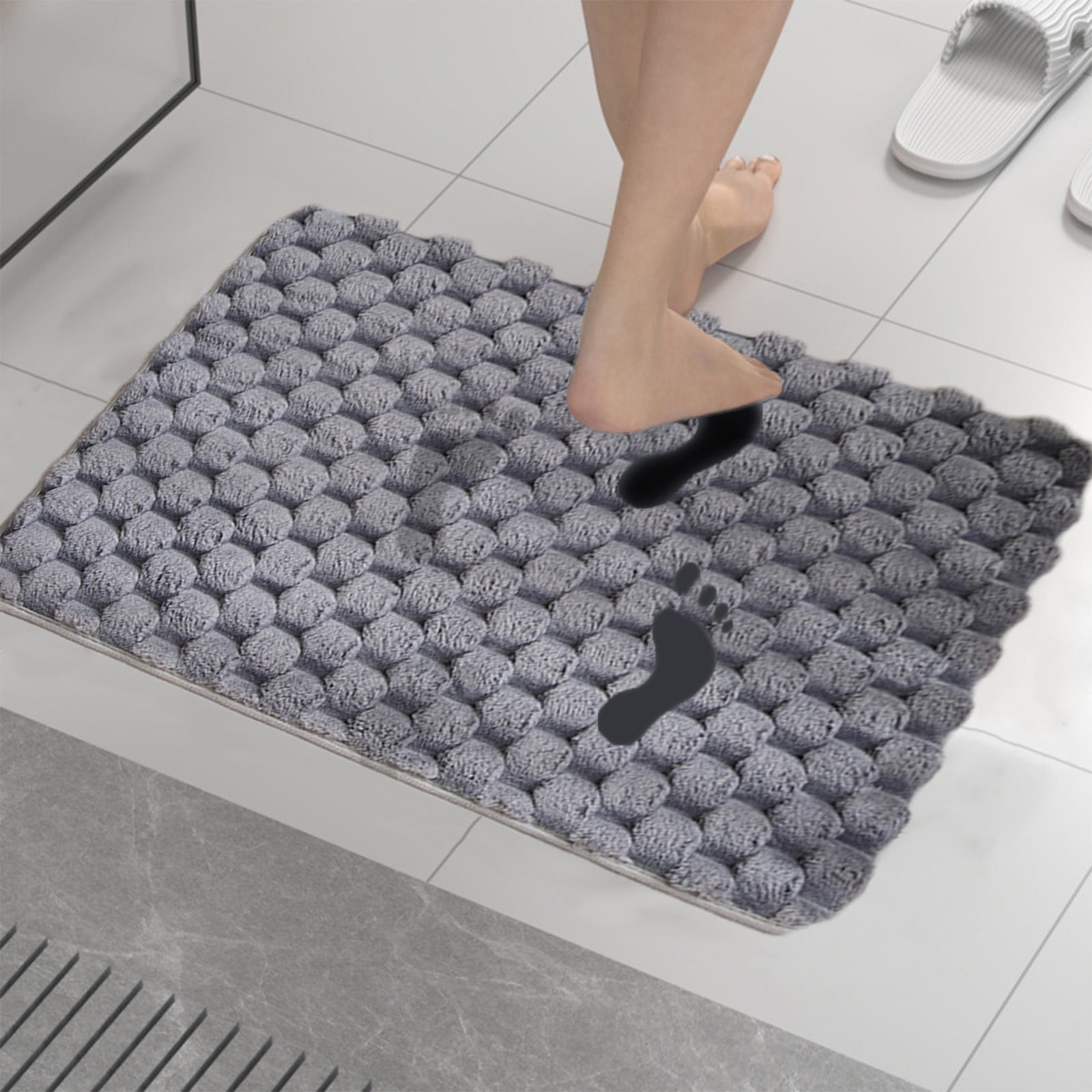 Bathroom Floor Mats, Absorbent Carpet, Non-Slip Foot Mats, Quick-Dry ...