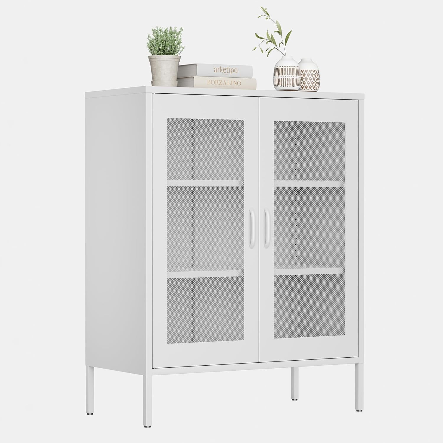 Bathroom Floor Storage Cabinet,40"H Metal Locker, Small White Cabinets ...
