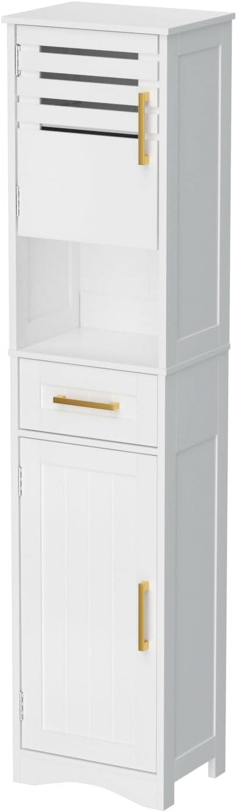 Bathroom Floor Storage Cabinet, Freestanding Cabinet with 1 Drawer and ...
