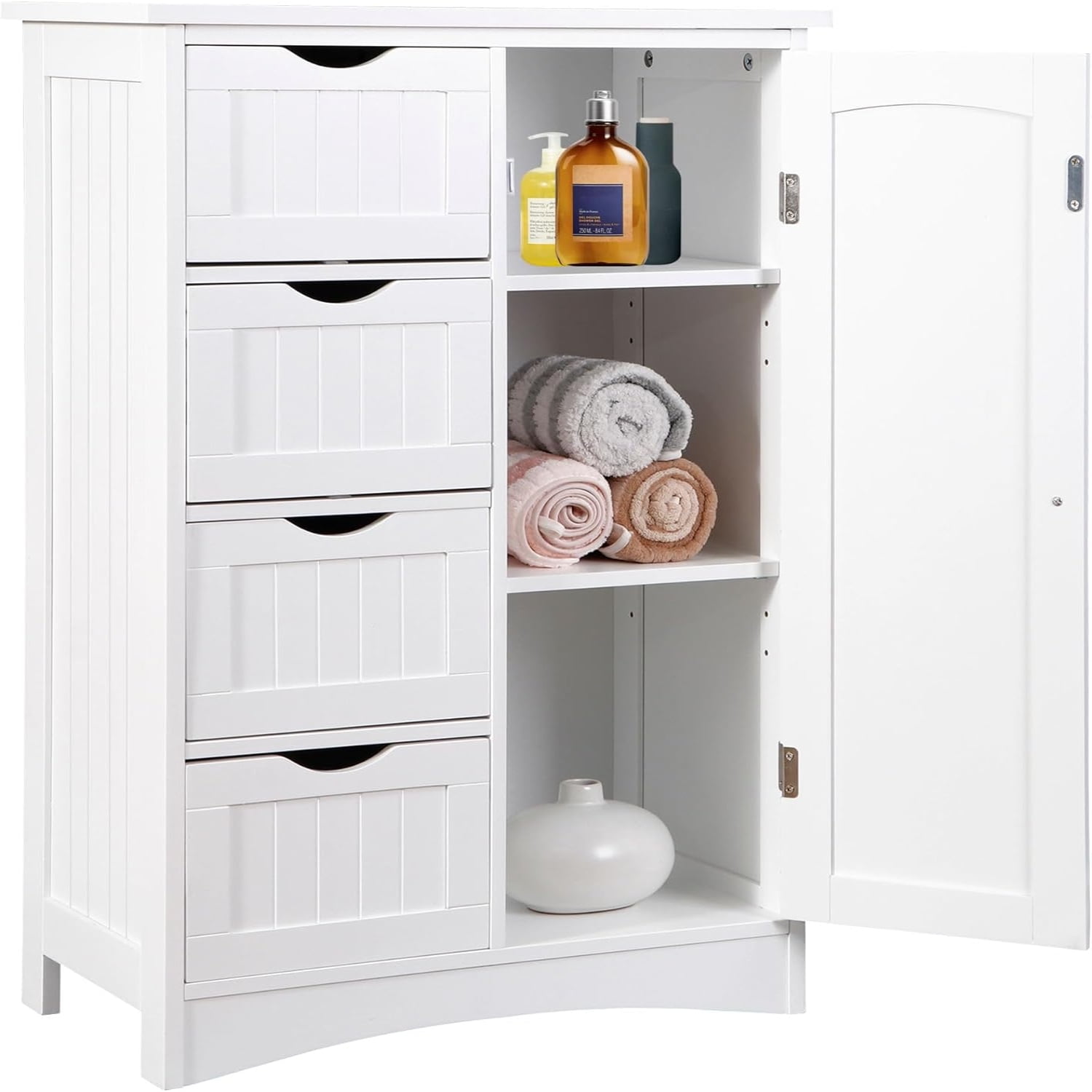 Bathroom Floor Storage Cabinet Side Storage Organizer with 4 Drawers ...