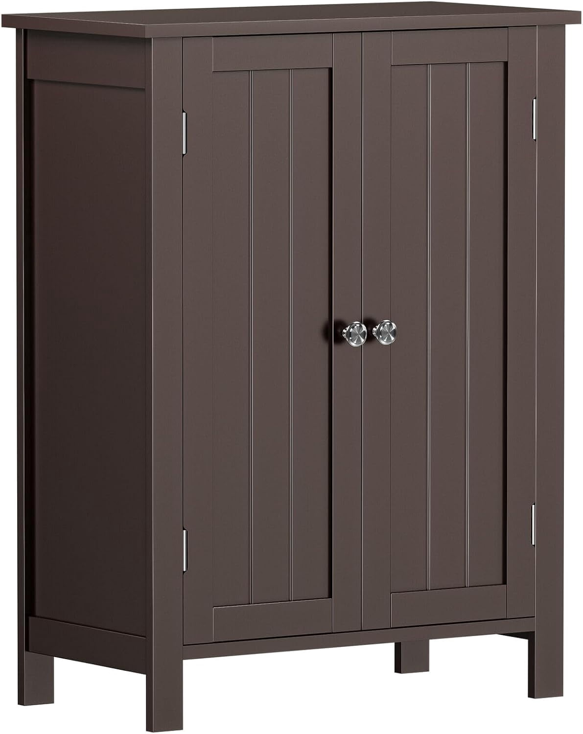 Bathroom Floor Storage Cabinet with Adjustable Shelf and Double Door ...