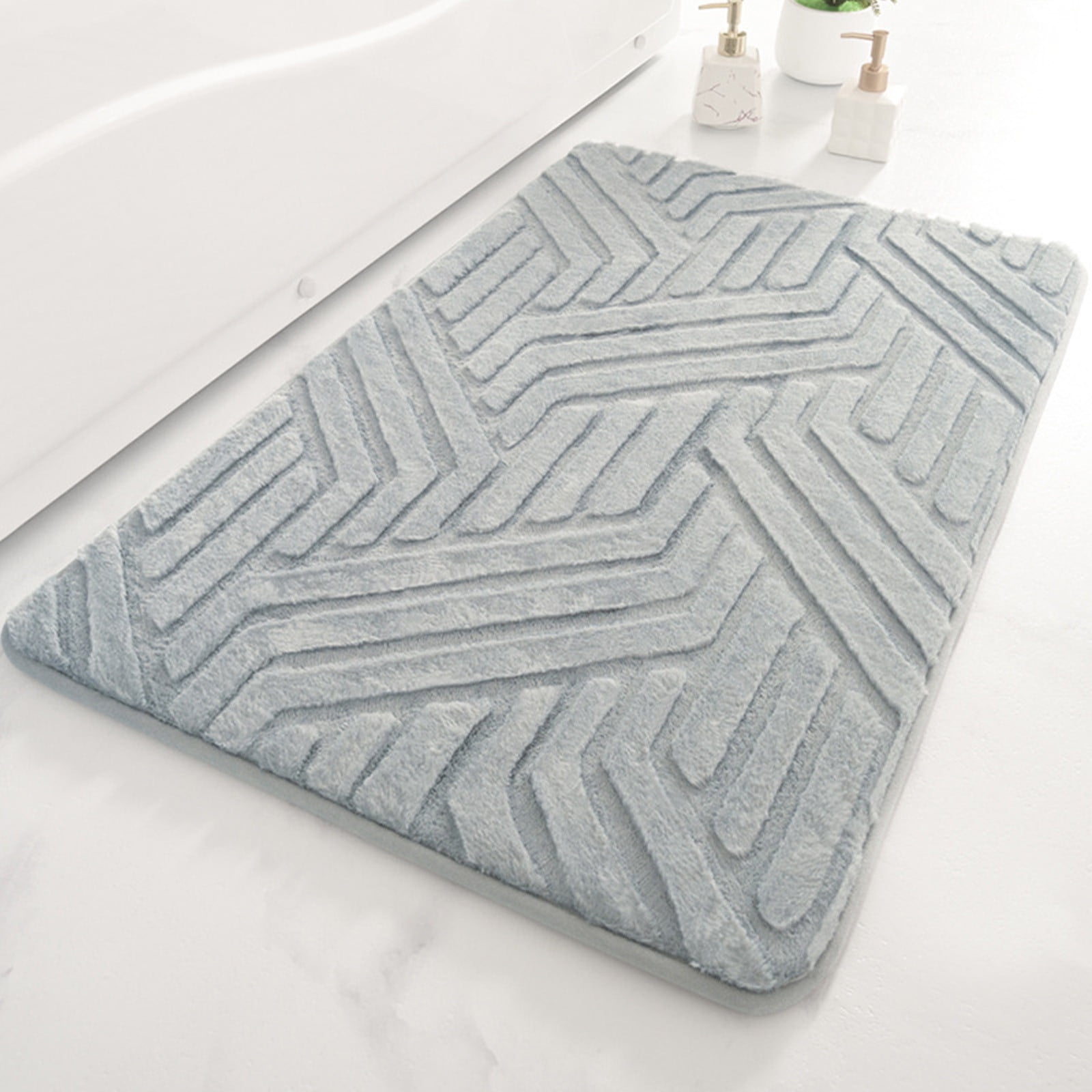 Bathroom Foam Absorbent Floor Mat for Bathrooms Toilets and Entryways ...