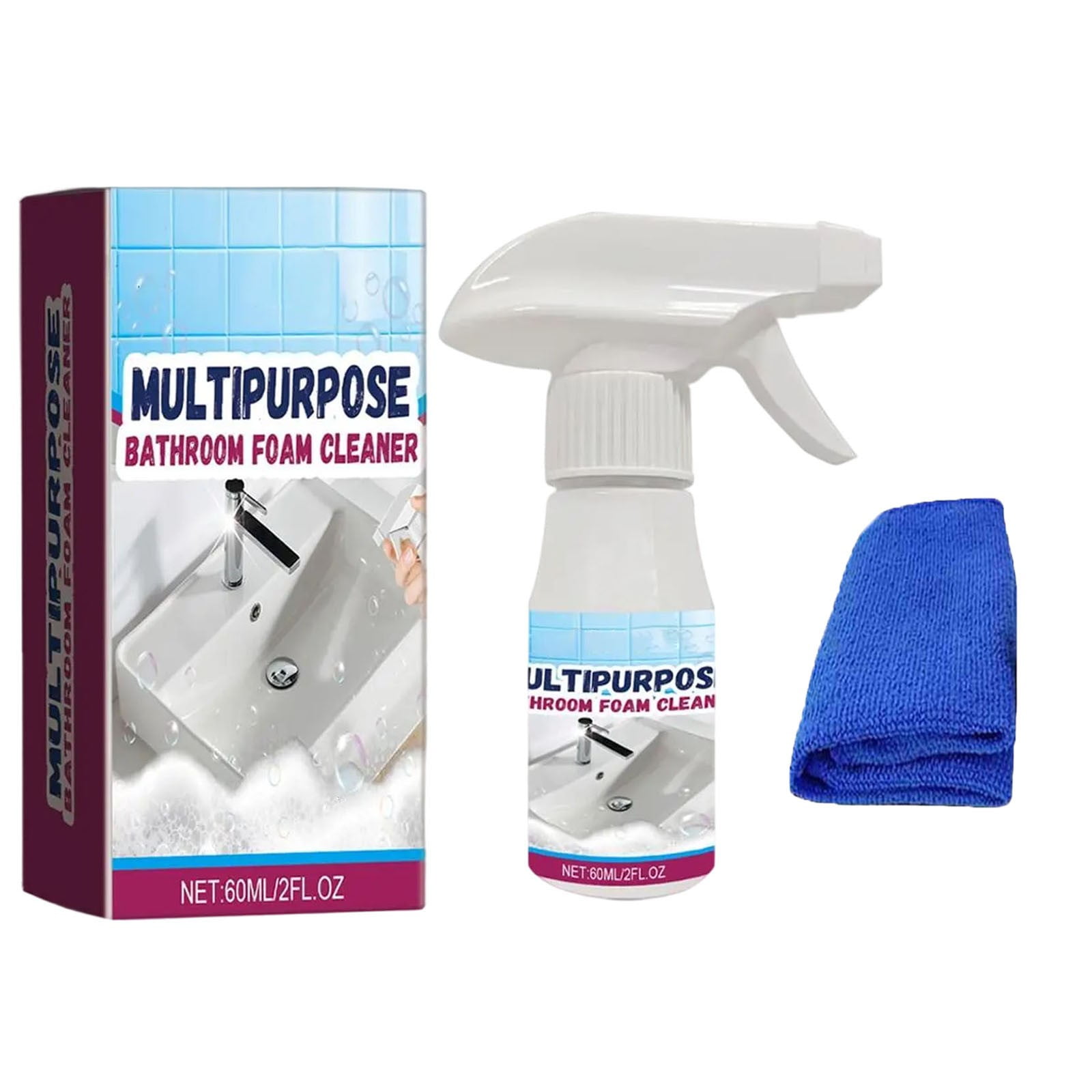 Bathroom Foam Cleaner for Glass Doors, Bathtub & Tile Stain Removal ...