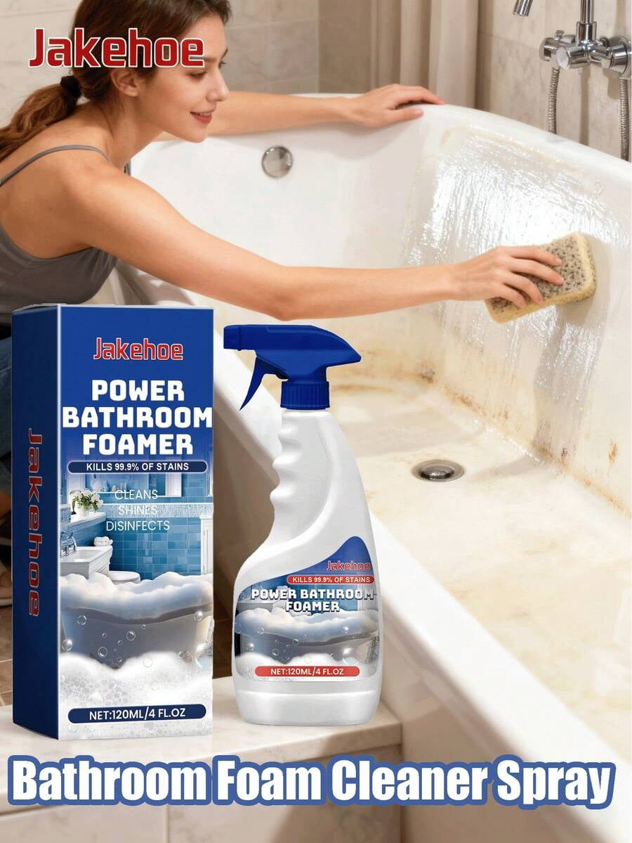 Bathroom Foam Cleaner Spray and Powerful Stain Remover, Multi-Purpose ...