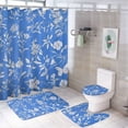 Bathroom Four Sets Of Floor Mat Shower Curtain Strong Durability Easy ...
