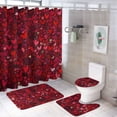 Bathroom Four Sets Of Floor Mat Shower Curtain Strong Durability Easy ...