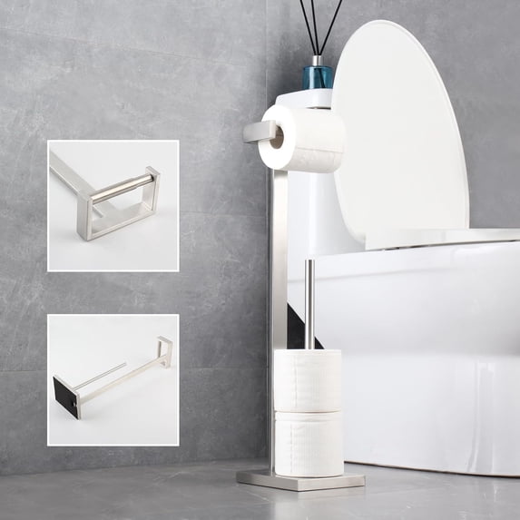 Bathroom Free Standing Toilet Paper Holder Toilet Roll Holder for Bath ...