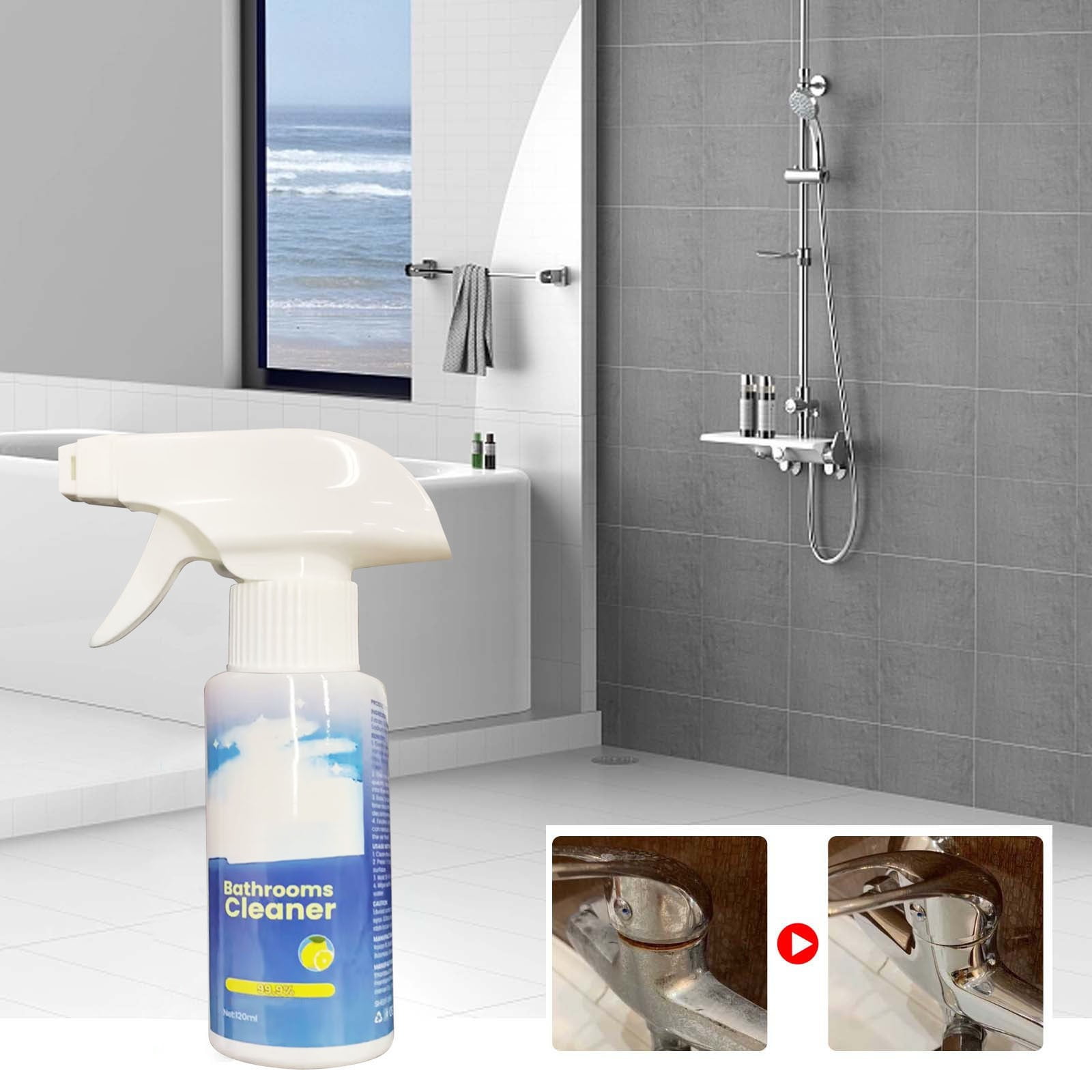 Bathroom Glass, Tile, And Fixture Descaler And Cleaner Spray, Removes ...