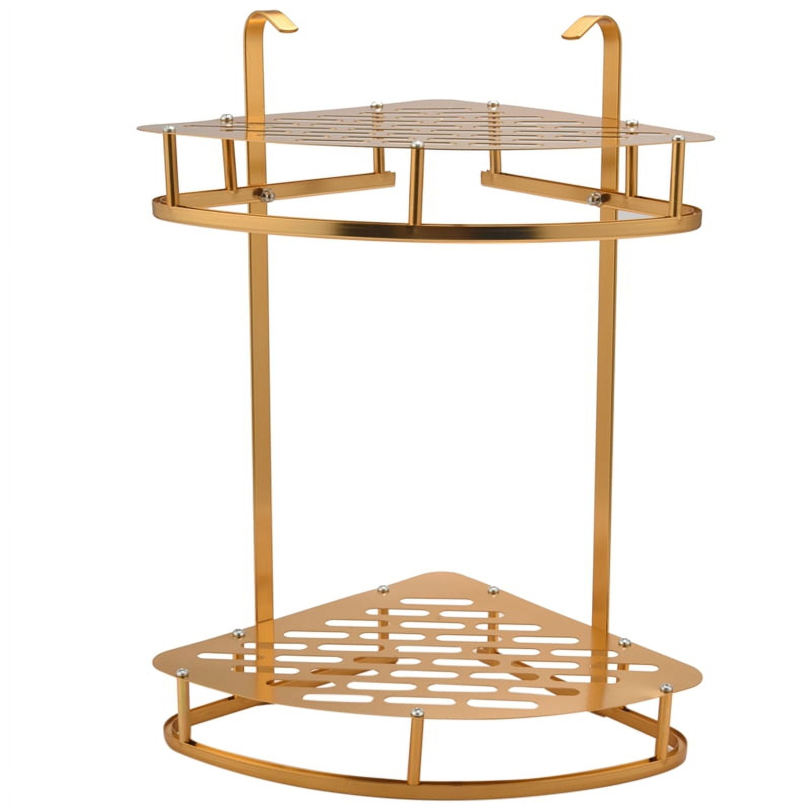 Bathroom Gold Shelf Shower Corner Basket Shampoo Storage - Walmart.com