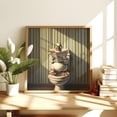 Bathroom Goose on Toilet Matte Vertical Humorous Art Decor, Unframed ...