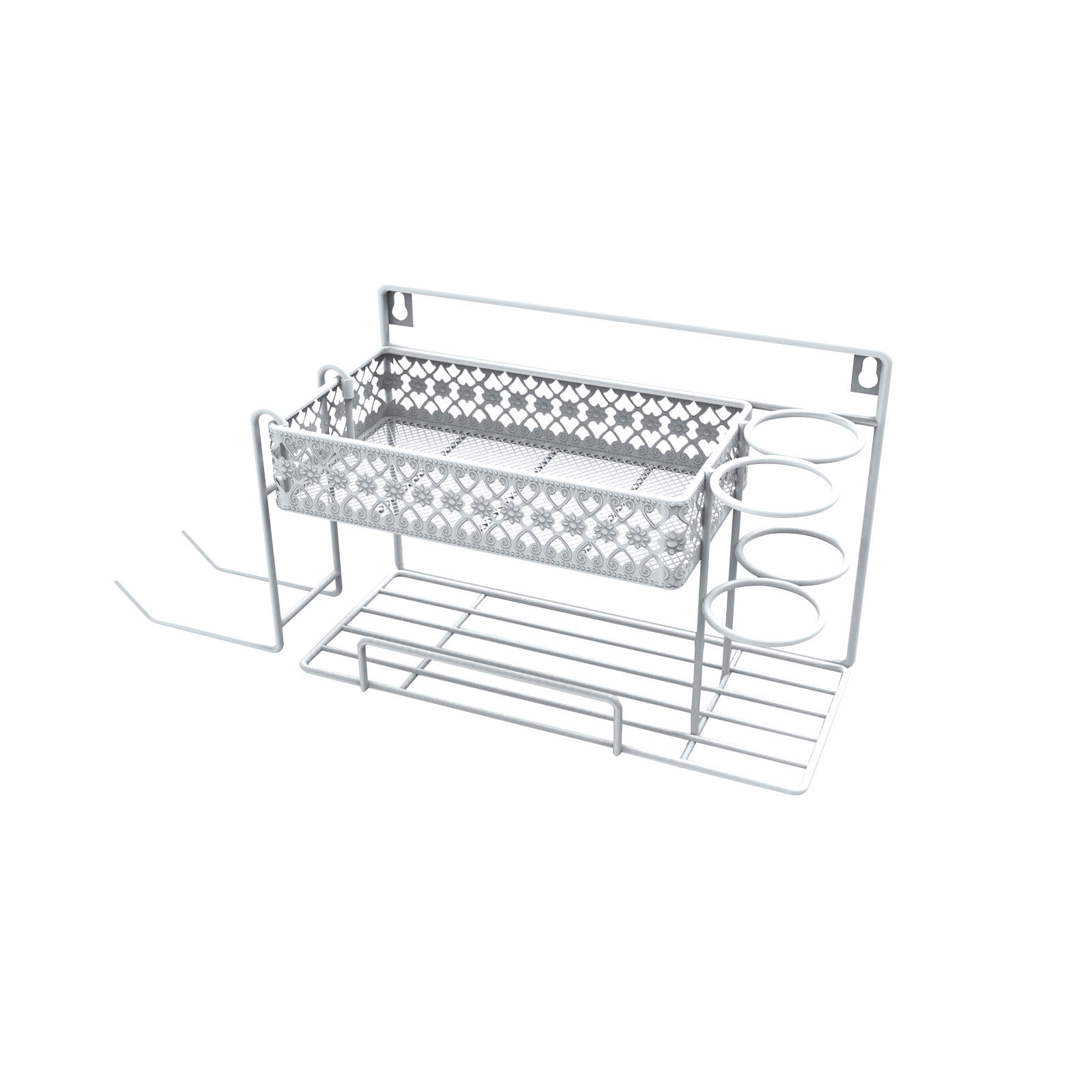 Bathroom Hair Blow Dryer Holder and Hot Tool Organizer Wall Mounted ...