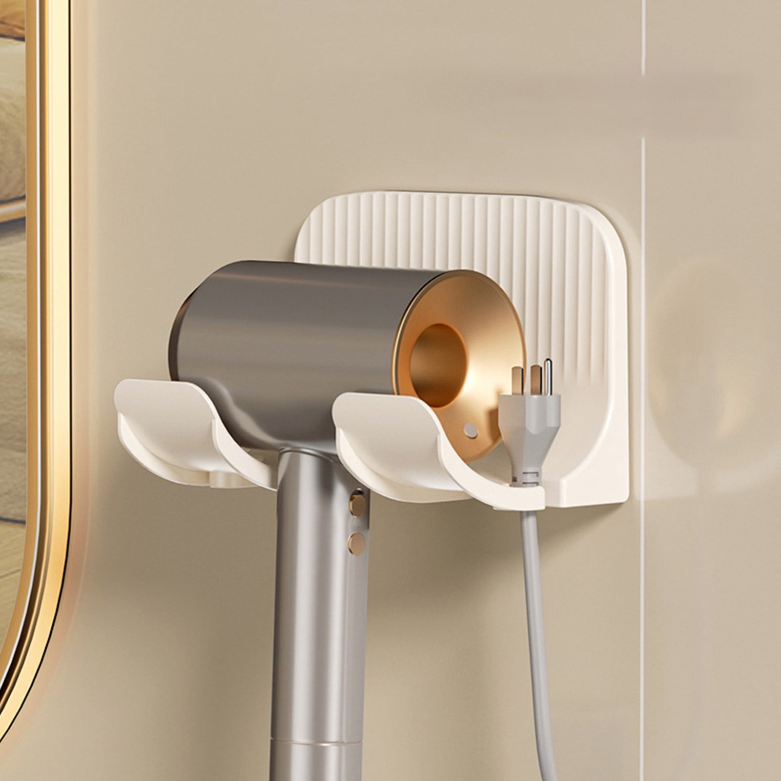 Bathroom Hair Dryer Rack, No Punch Wall Mounted Holder, Waterproof Hair ...