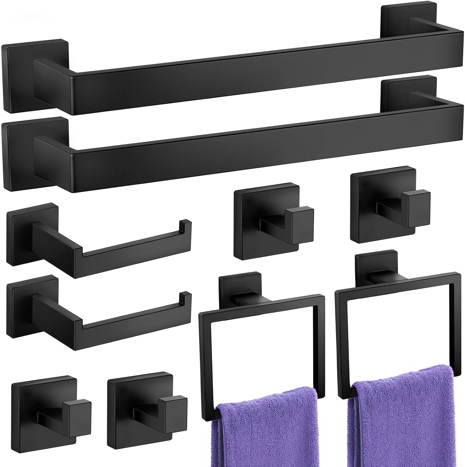 Bathroom Hardware Accessories Set: Bath Towel Bar Set, Towel Racks for ...