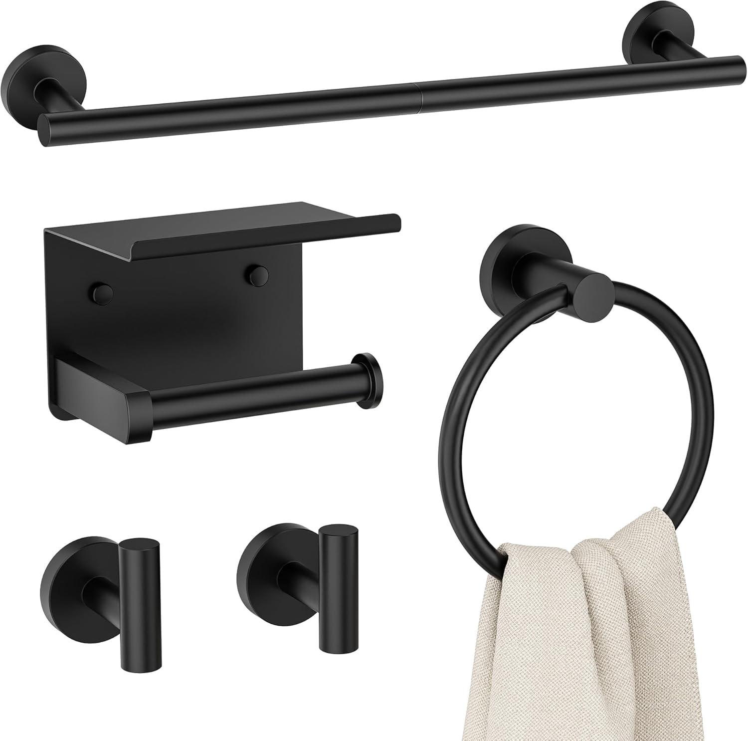 Bathroom Hardware Accessories Set, SUS304 Stainless Steel Towel Bar Set ...