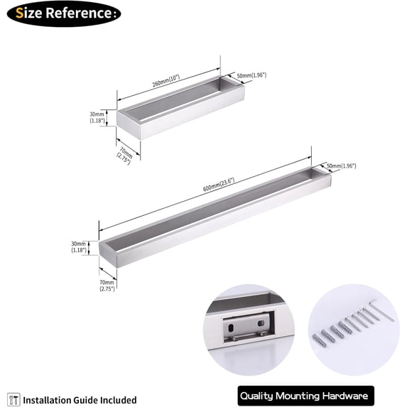 Bathroom Hardware Set 2 Piece Towel Ring and Towel Bar SUS 304 ...