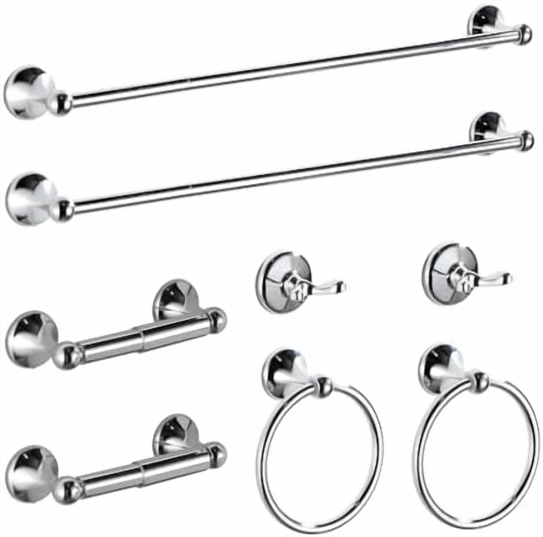 Bathroom Hardware Set Chrome Adjustable Expandable Bath Towel Bars ...