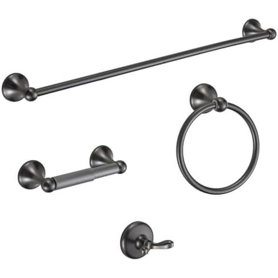 Bathroom Hardware Set Grey Electroplating 4-Piece Bathroom Accessories ...