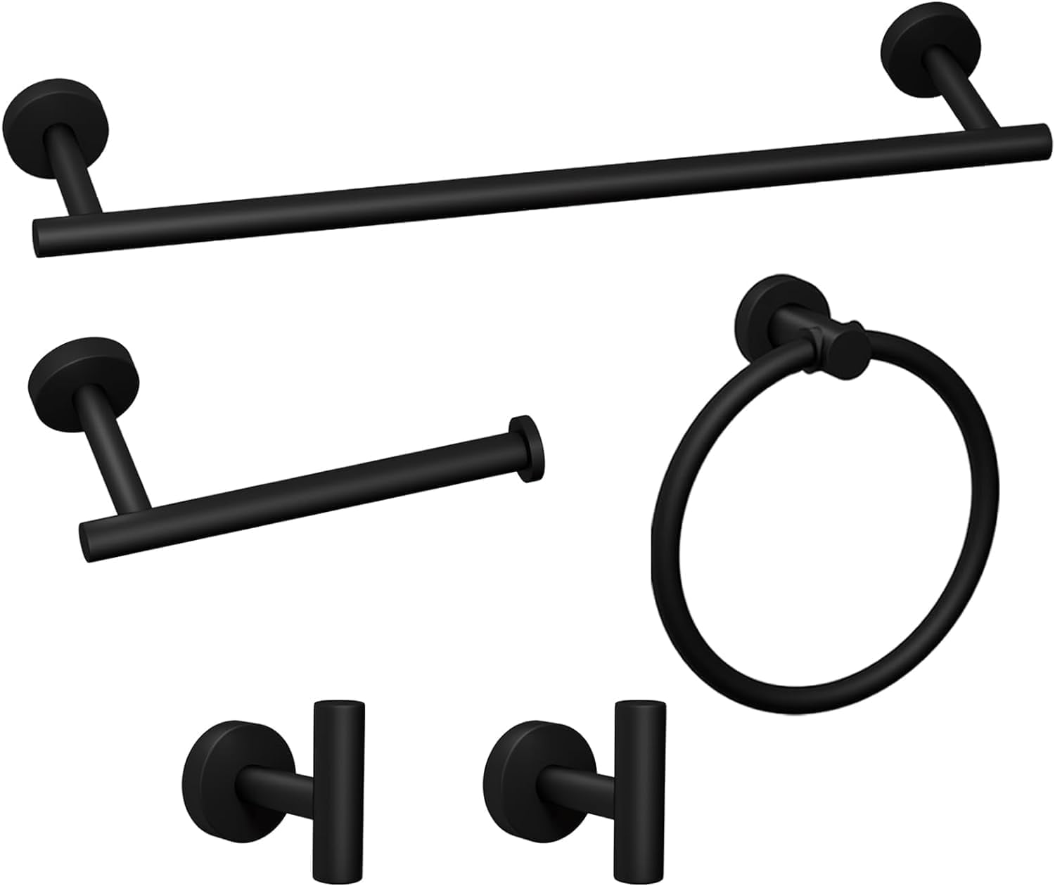 Bathroom Hardware Towel Bar Set - Matte Black Bathroom Accessories Set ...