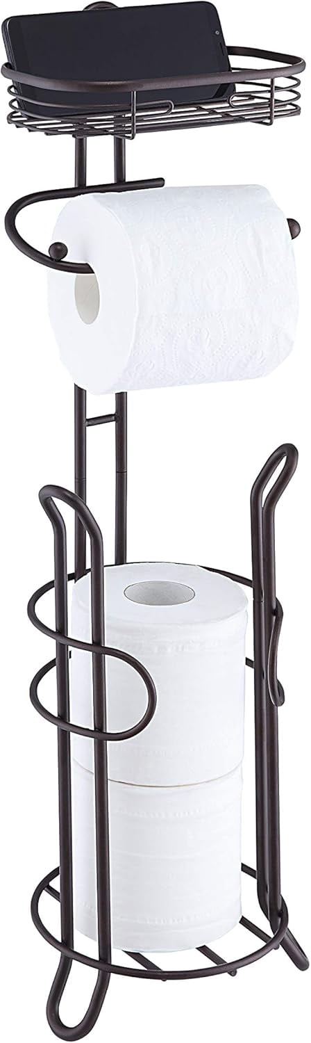 Bathroom Heavyweight Toilet Tissue Paper Roll Storage Holder Stand with ...