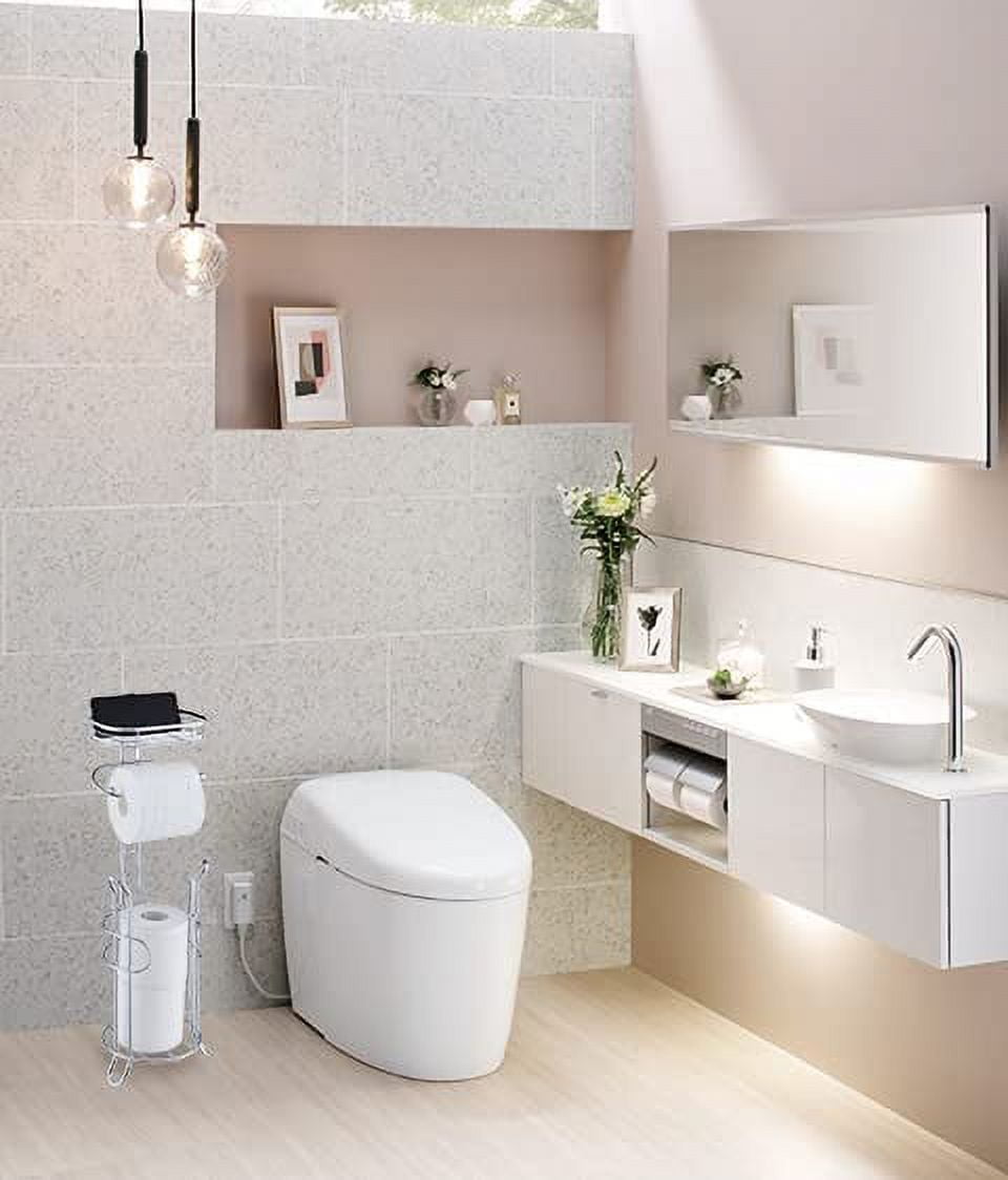 Bathroom Heavyweight Toilet Tissue Paper Roll Storage Holder Stand with ...