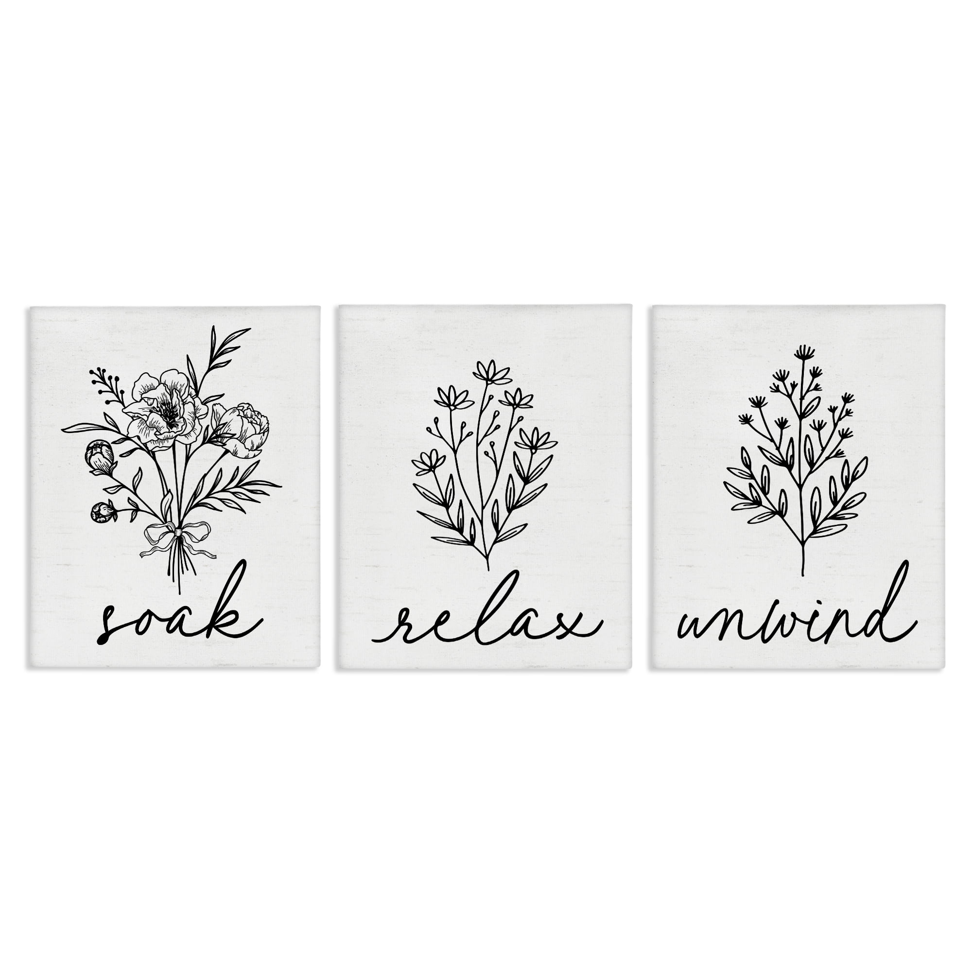 Bathroom Herbs for Relaxation 3 Piece Canvas Wall Art Set, design by ...