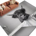 Bathroom Highland Cow Area Rug 5x7 Washable Rug Non Slip Bathtub Animal ...
