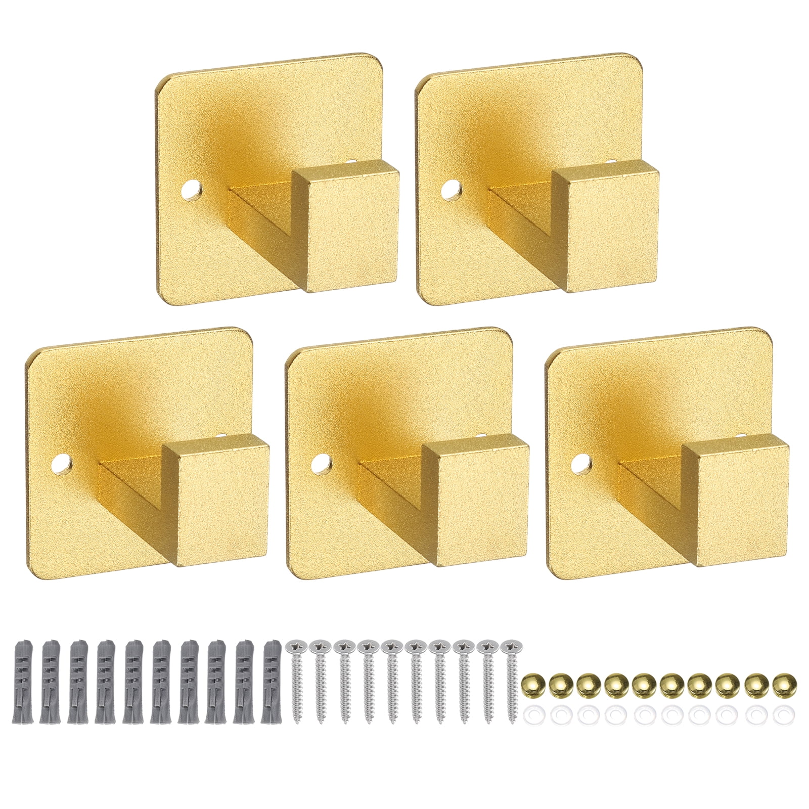 Bathroom Hook, 5Pack Stainless Steel Square Towel Hooks Coat Hook Punch ...