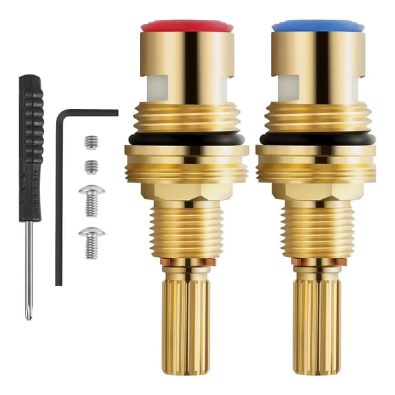 Bathroom Hot And Cold Water Spools Faucet Valves Brass Ceramic Stem ...