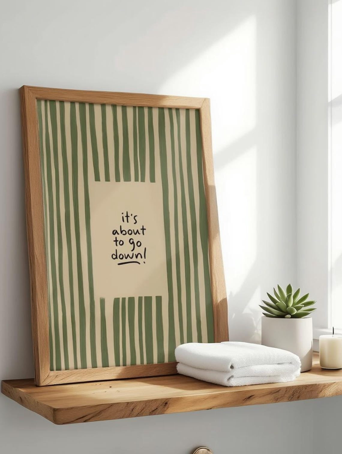 Bathroom It's About to Go Down Humorous Typography, Unframed Canvas ...