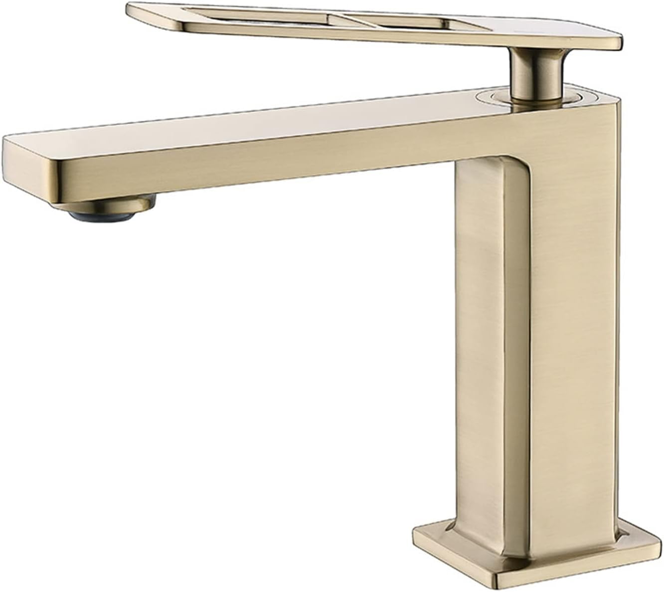 Bathroom Lavatory Faucet Hot and Cold Crane Solid Brass Brush Gold ...