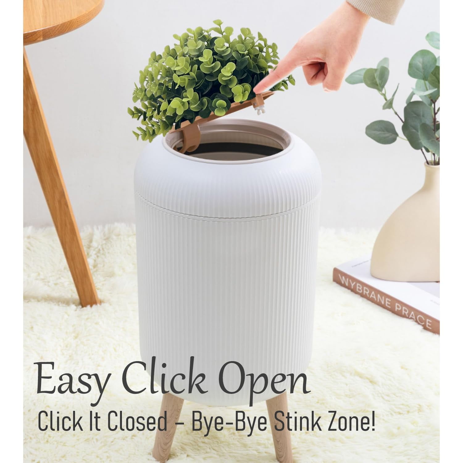 Bathroom with Lid - Small Bathroom Garbage Can - Bedroom, Office ...
