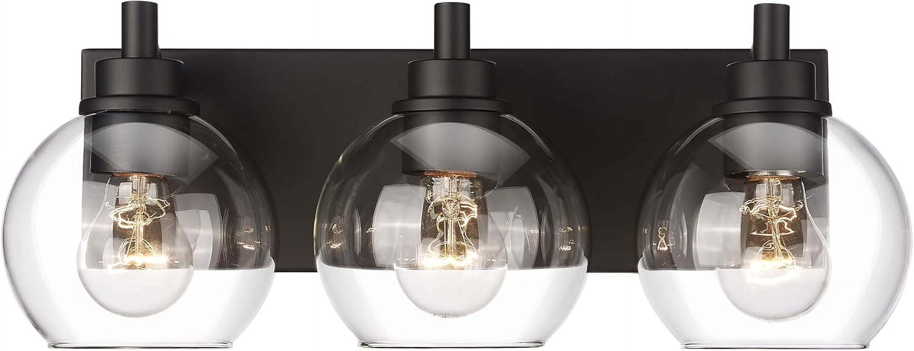Bathroom Light Fixtures, 3-Light Matte Black Vanity Light, Modern Wall ...